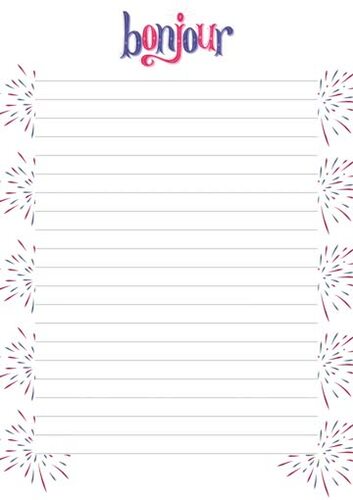 French Themed Writing Paper by TeacherUP | TPT