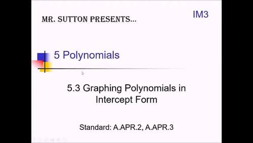 Graphing Polynomials in Intercept Form by Mr Sutton Presents | TPT