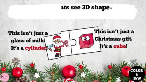 Christmas Math Activity 3D Shapes Puzzles - Christmas Geometry 3D ...