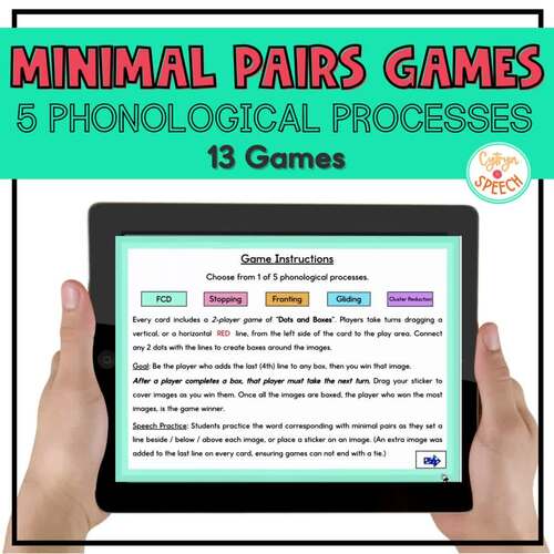 Minimal Pairs Phonological Processes Game Boom Cards™ by Cytryn Speech