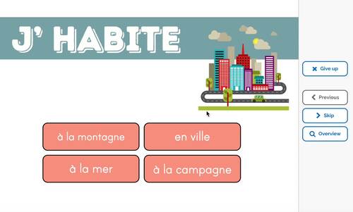 Où j'habite French BOOM CARDS Where I live | DELF A.1 by Digital For French