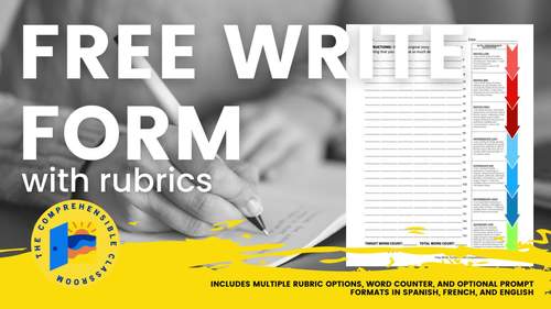 Free Write form with rubrics for World Language classes | TPT