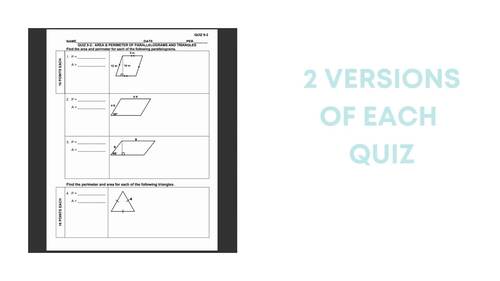 Area Perimeter - Rect, Parallelogram, Rhombi, Trap - 2 quiz, 2 reviews ...