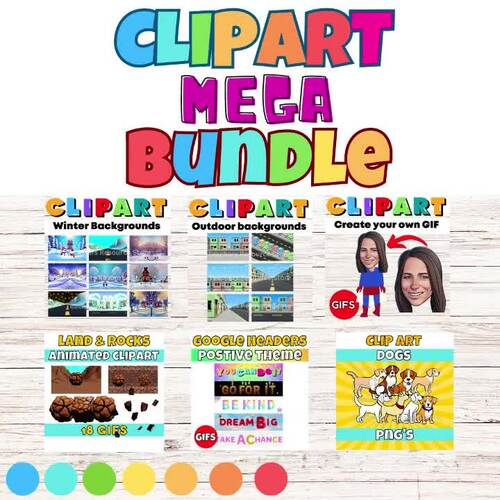 TPT Seller Kit 1000 Clipart Gifs Templates 1500 Audio Clips Bundle