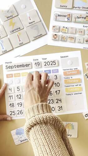 Kids Calendar Editable Perpetual Calendar for Toddlers - Printable Wall ...