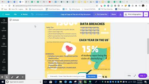 Digital Safety Infographic (Reminders for Students) by Melissa Hughes