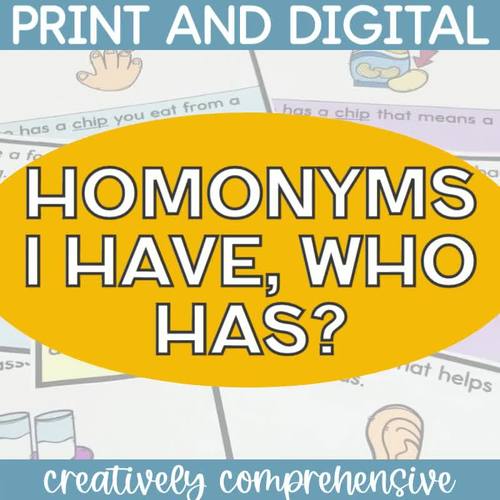 Homonyms Game I Have Who Has Fun Whole Class Vocabulary Activity