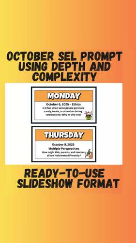 October SEL Prompts with Depth and Complexity | Start on October 1st