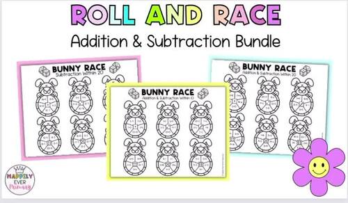 Spring Roll & Race Math Games - Addition & Subtraction Within 10 & 20