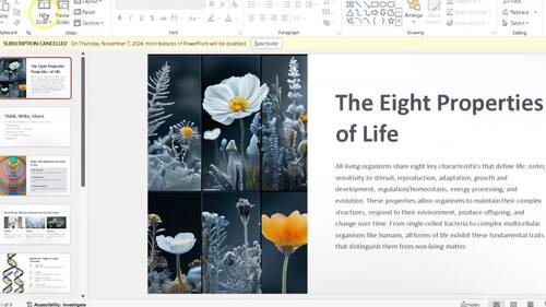 Pre-AP Biology Lesson: The Properties of Life PowerPoint Slides & Notes ...