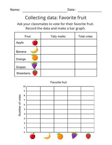 Collecting Data Bar Graph Worksheets for Kindergarten Favorite Topics ...
