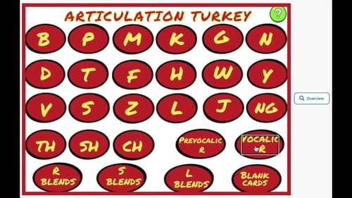 Articulation GAME - Build a Turkey - Thanksgiving - ALL Sounds and Blends