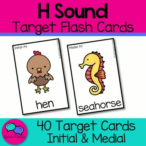 H Sound Articulation Target Cards - Artic - Apraxia - Phonology ...