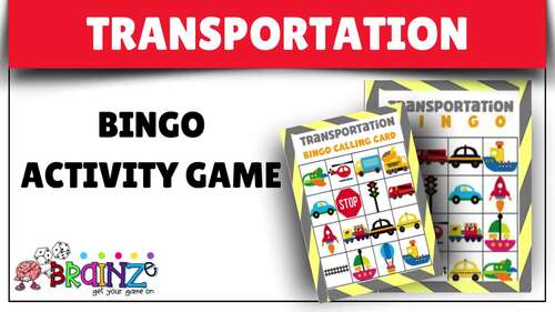 Transportation Bingo Game – 30 Printable Boards | Vehicles Vocabulary