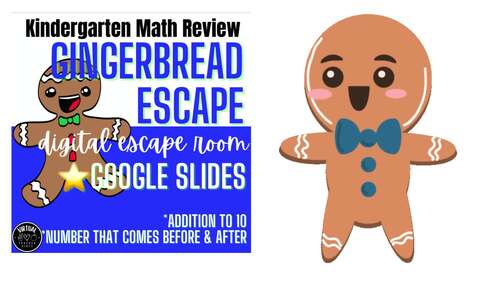 Christmas Digital Kindergarten Math Review Escape Room, Counting & Addition