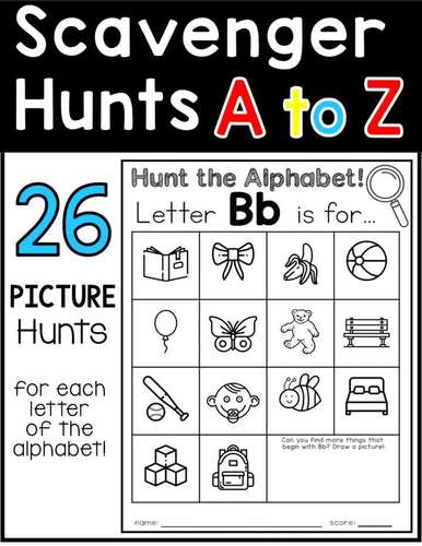 Alphabet Scavenger Hunts with Pictures - Letter of the week | TPT