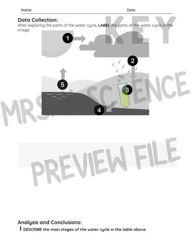 The Water Cycle Lab Assignment for Middle and High School Science - KEY ...