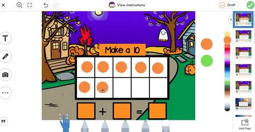 Halloween and Fall Math Adding Fluently to 10 Seesaw Activities | TPT