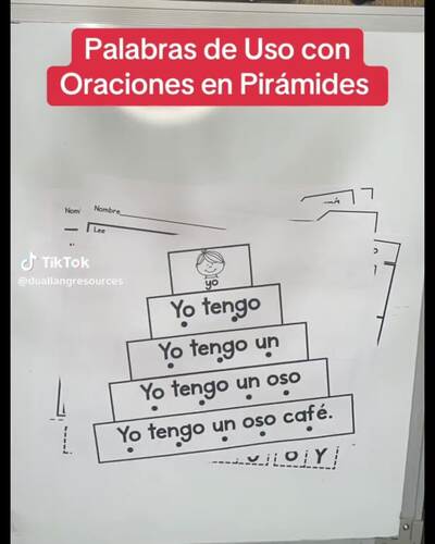 Spanish Pyramid Sentences Ladder with High Frequency Words Oraciones en ...