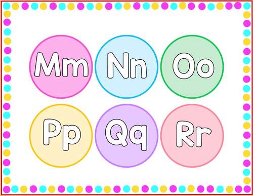 Printable Bright Small Alphabet Flashcards, Vibrant Round Alphabet ...
