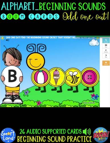 Alphabet Beginning Sound practice digital cards | Odd one out | TPT
