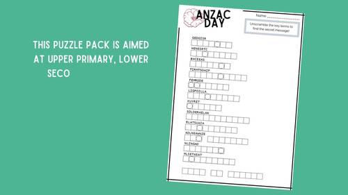 ANZAC DAY ACTIVITIES, PUZZLES & COLOURING - Gallipoli and World War One