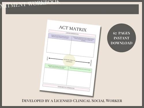 Acceptance and Commitment Therapy Worksheets,ACT values bullseye