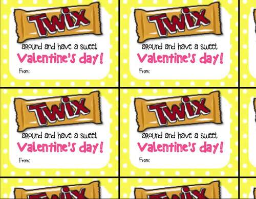 Twix Chocolate Valentine's Day Gift Tag-Twix around and have a sweet ...