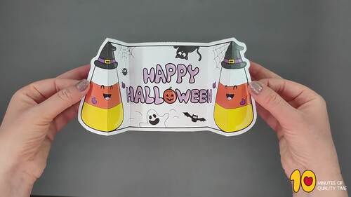 Happy Halloween Folding Card by 10 Minutes of Quality Time | TPT