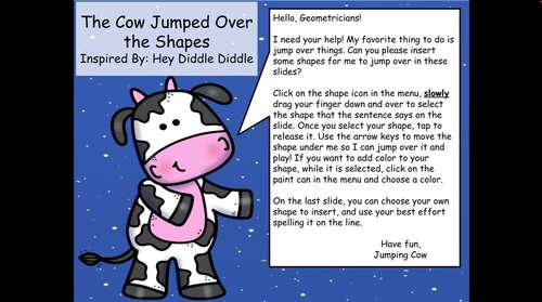 The Cow Jumped Over the Shapes in Google Slides! Inspired by Hey Diddle ...