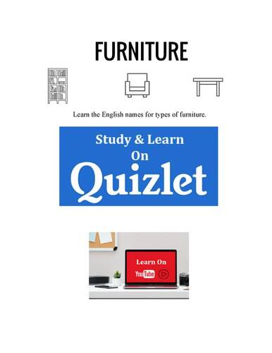 Furniture 1 - Vocabulary Worksheets by ELT Buzz Teaching Resources