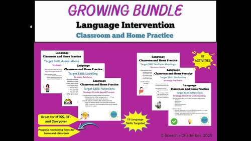 GROWING BUNDLE: Language Intervention: Classroom and Home Practice