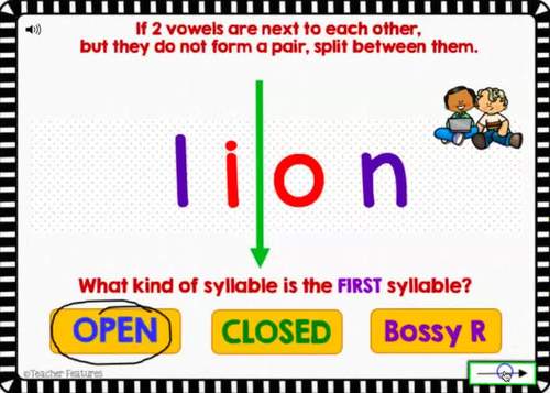 SYLLABLE DIVISION CVVC Games LION WORDS Orton Gillingham Activities ...