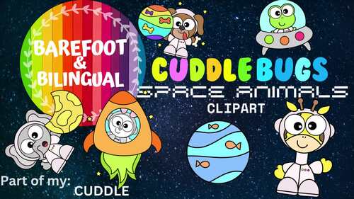 Animals in Space Clipart - Cuddlebugs Collection | TPT