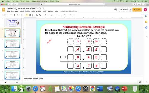 Subtracting Decimals Digital Activity (Google Slides) 5.3K, 5.NBT.7