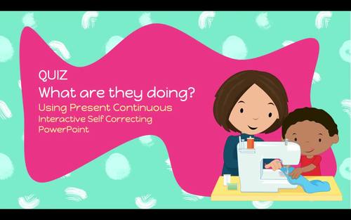 Present Continuous - What are they doing? BE+V-ing Interactive PowerPoint