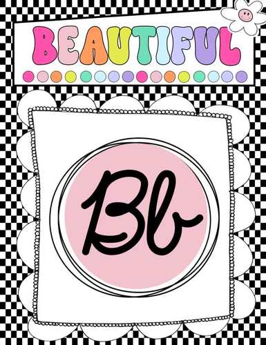 Retro Groovy Affirmation Cursive Alphabet Posters || Editable Text