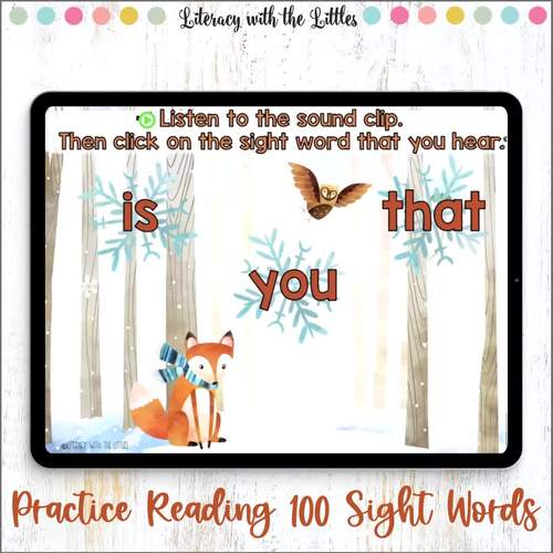 First 100 Sight Words | Winter Themed BOOM Cards™ | Distance Learning