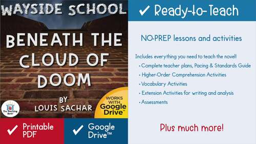 Wayside School Beneath the Cloud of Doom Unit Novel Study by The ...