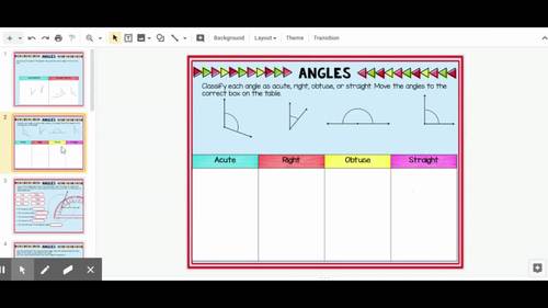 Measuring Angles for Google Classroom Digital Math Centers Fourth Grade