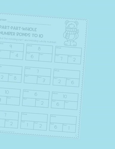 Polar Bear Number Bonds to 10 Worksheets | Part–Part–Whole Missing ...