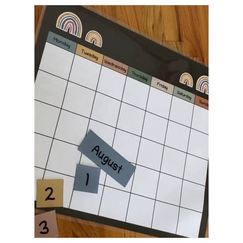 Boho Rainbow Classroom Calendar Kit - printable & digital by OurYellowBench