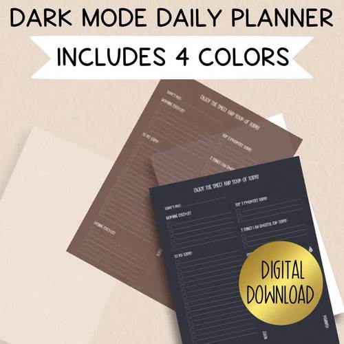 TEACHER TO DO LIST & CHECK LIST | DARK MODE 4 COLORS by Teacher Noire