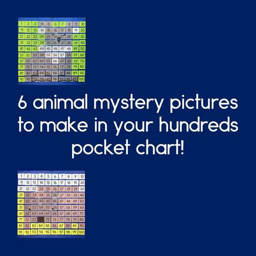 Australian Animals 100s POCKET Charts | Hundreds Chart Mystery Pictures