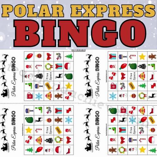 Polar Express BINGO, Winter Christmas Polar Express Party Station BINGO ...