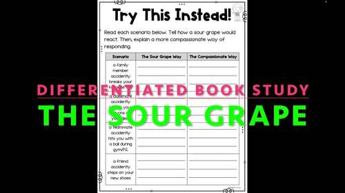 The Sour Grape by Jory John | Differentiated Book Study Companion ...