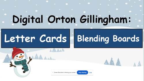 Orton Gillingham: Winter Themed Digital Letter Cards and Blending ...