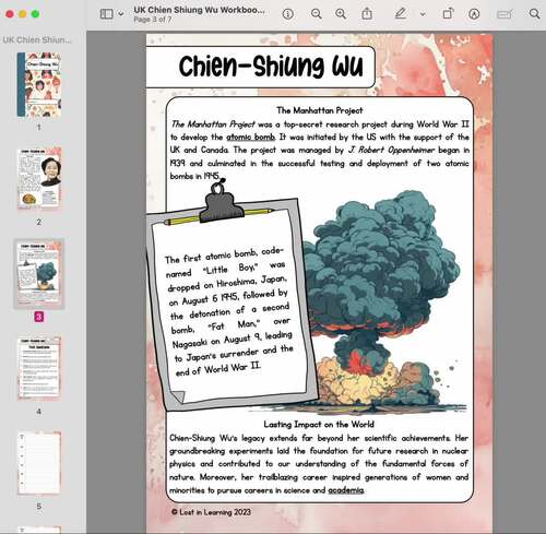 Chien-Shiung Wu || Women in STEM || Guided Reading Comprehension ...