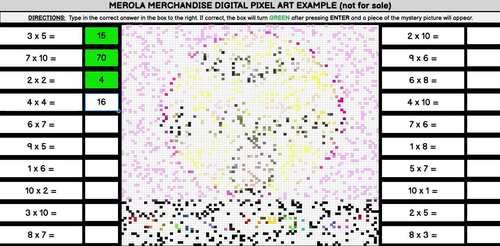 100th Day of School Multiplication Facts Math Self-Checking Pixel Art