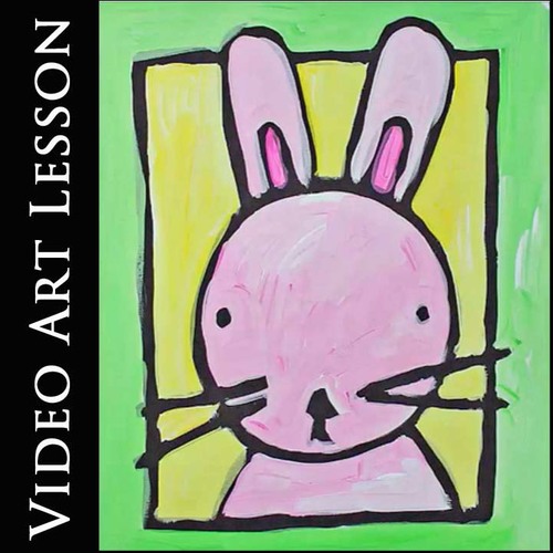 CUTE RABBIT Video Art Lesson | Drawing & Acrylic Painting the EASTER BUNNY